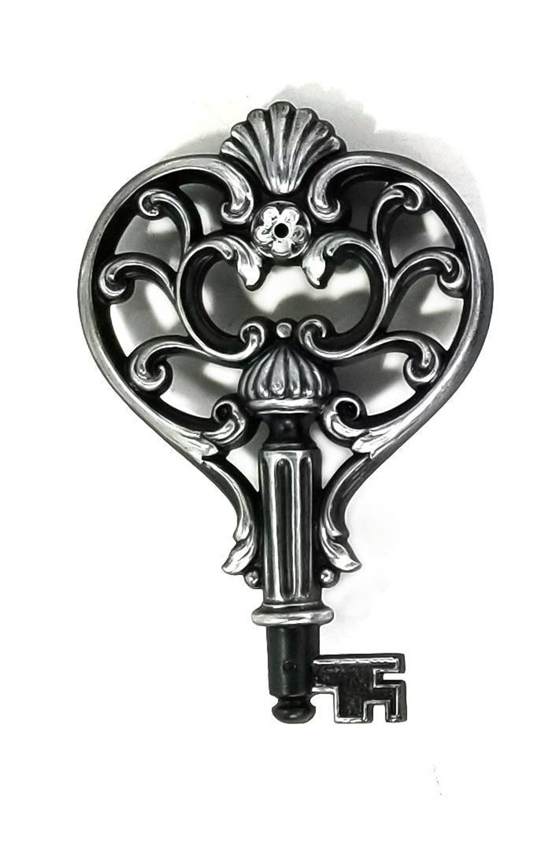 Victorian Goth Wall Plaques | Black & Silver Lock and Key Decor - Etsy