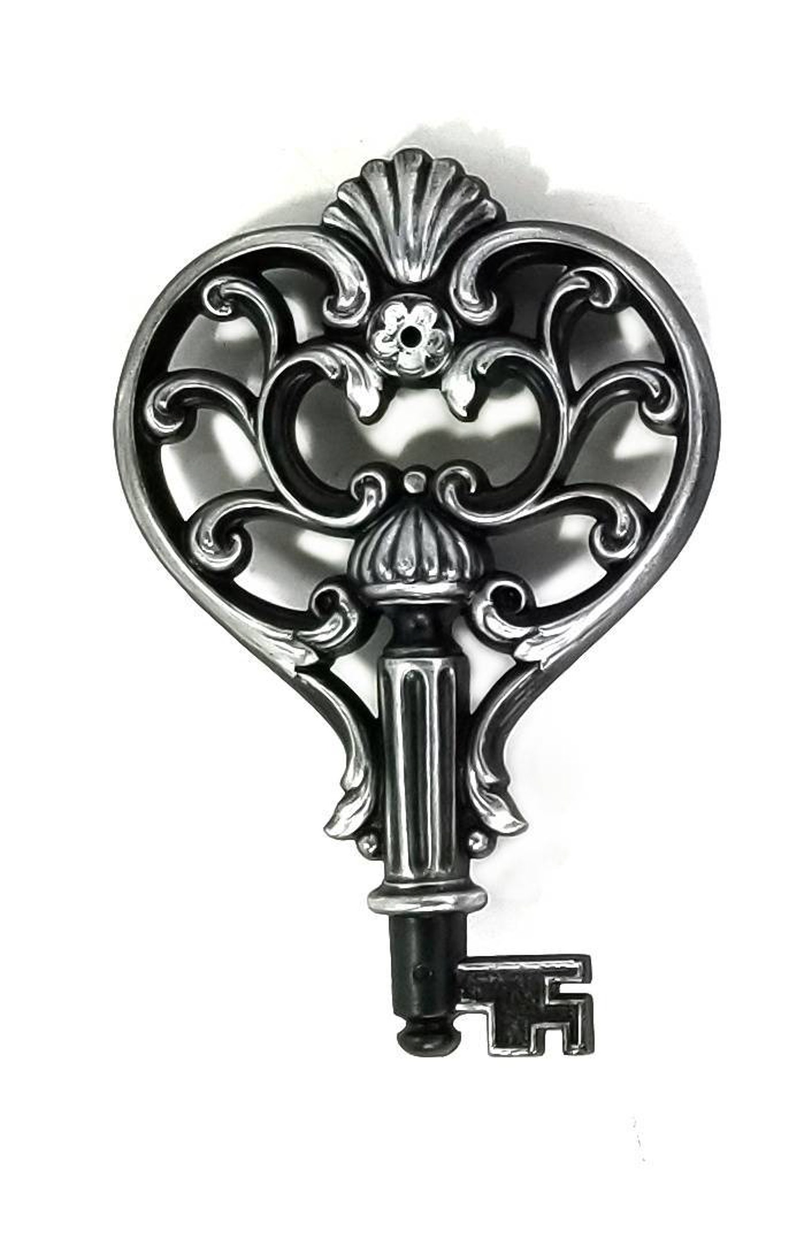 Victorian Goth Wall Plaques | Black & Silver Lock and Key Decor - Etsy