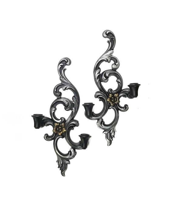 Gothic Wall Candlesticks Haunted House Decor Vintage Wall - Etsy