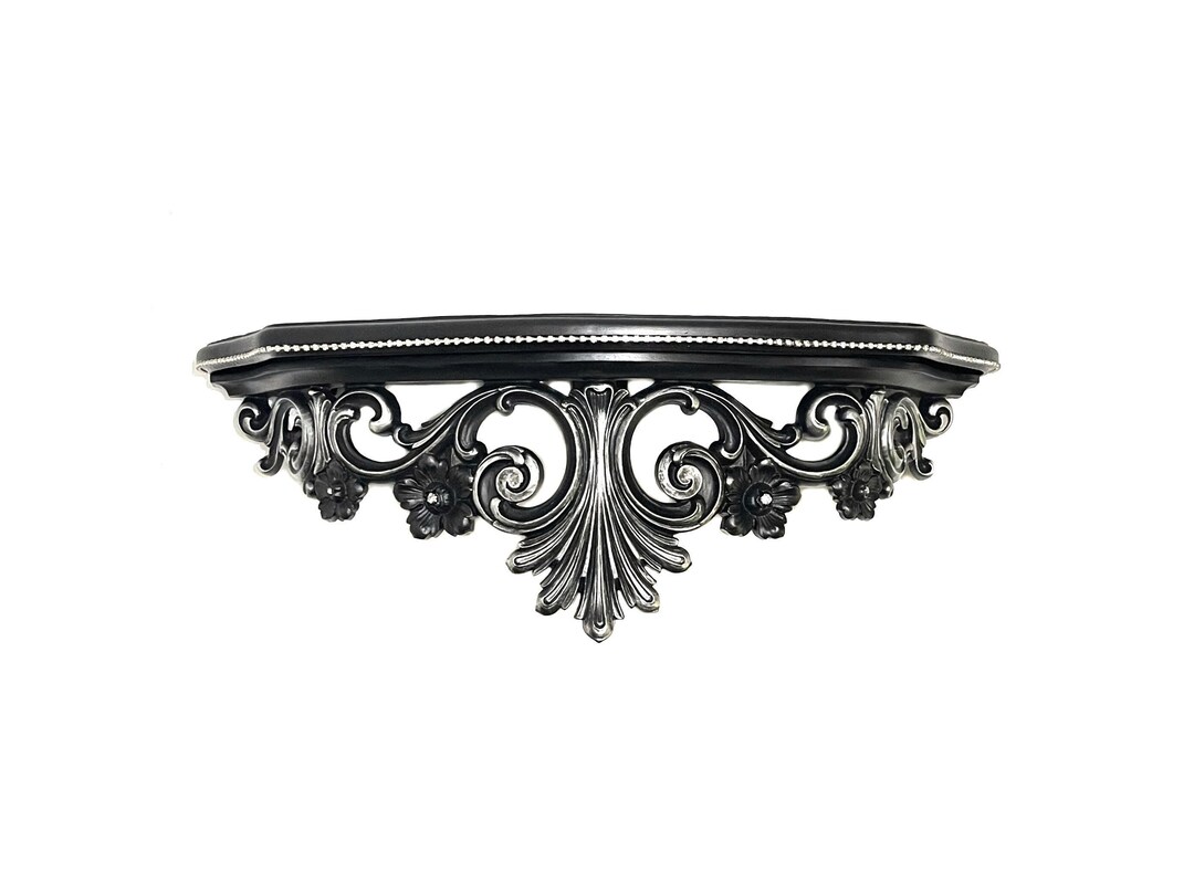 Black Wall Shelf, Gothic Shelf, Large Shelf, Black Floating Shelf ...
