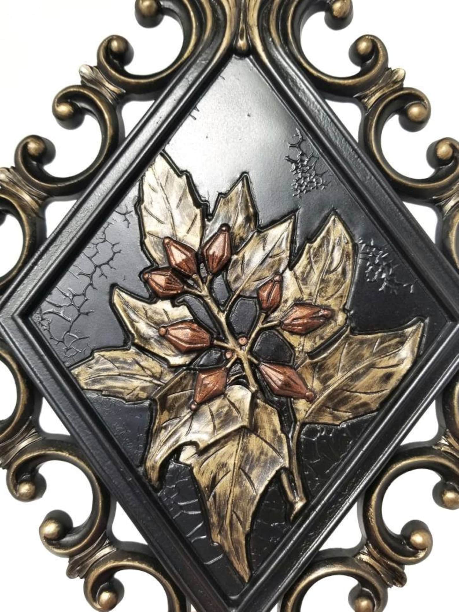 Victorian Goth Decor Vintage Wall Plaque Black Wall Art | Etsy