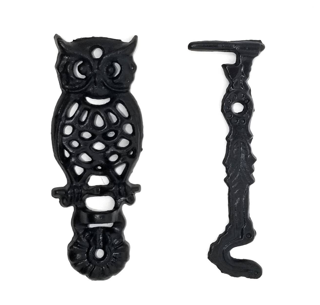 Cast Iron Owl Hook Gothic Owl Gothic Wall Decor Black Metal - Etsy
