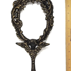 Ornate Gothic Hand Mirror | Vintage Metal Angel Vanity Mirror - Etsy