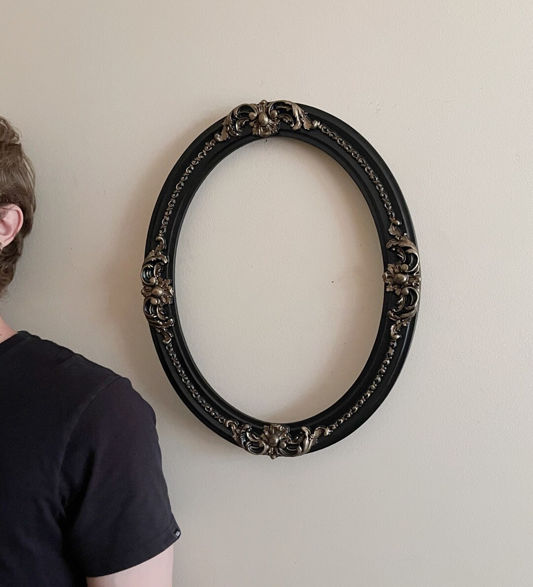 Vintage Picture Frame, Ornate Black Frame, Large Picture Frame, Large ...