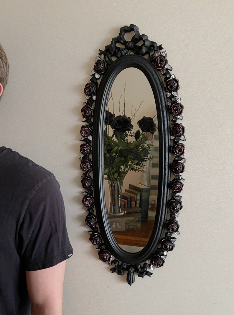 Dark Cottagecore Mirror Rose Garden Princess Mirror Black - Etsy