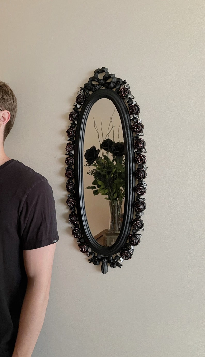 Dark Cottagecore Mirror Rose Garden Princess Mirror Black - Etsy