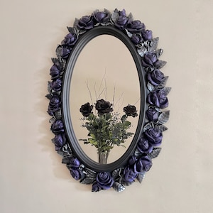 Dark Cottagecore Mirror, Rose Garden, Princess Mirror, Large Black ...