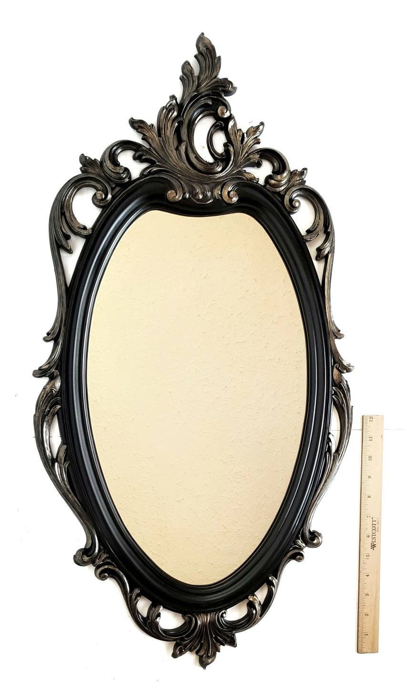 Gothic Black Wall Mirror | Ornate Baroque Decor | Luxury Home Accent ...