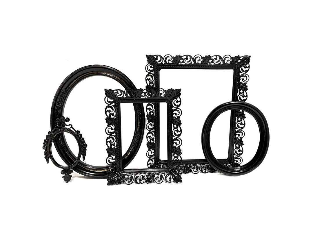Black Picture Frame Set Gallery Wall Frame Set Gothic - Etsy
