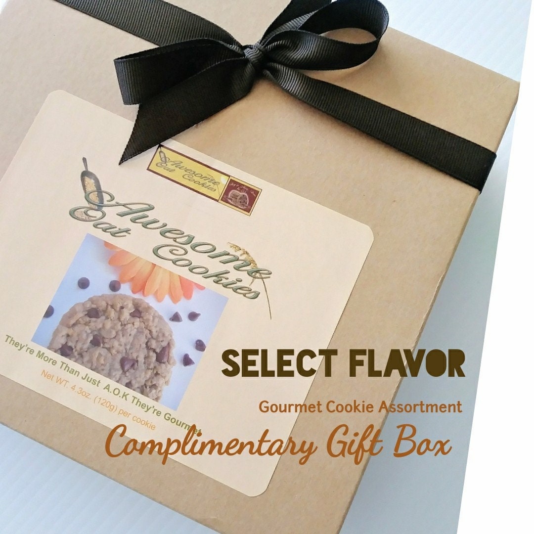 Assorted Gourmet Cookie Box, 12 Large Size Awesome Oat Cookies ...