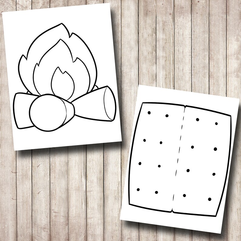 Smores Coloring Pages, Coloring Pages for Kids, Toddler Coloring Pages ...
