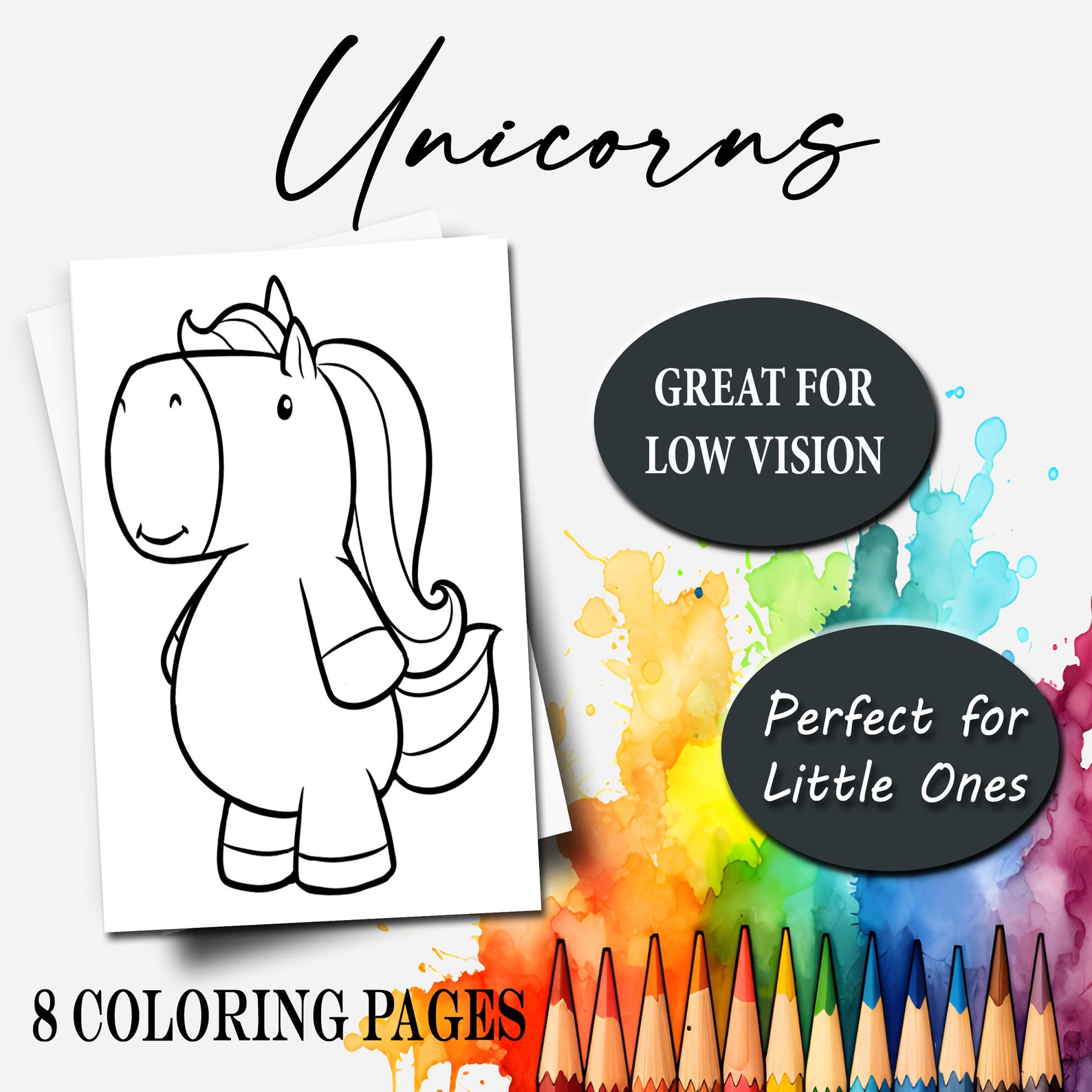 Unicorn Coloring Pages, Coloring Pages for Kids, Preschool Coloring ...