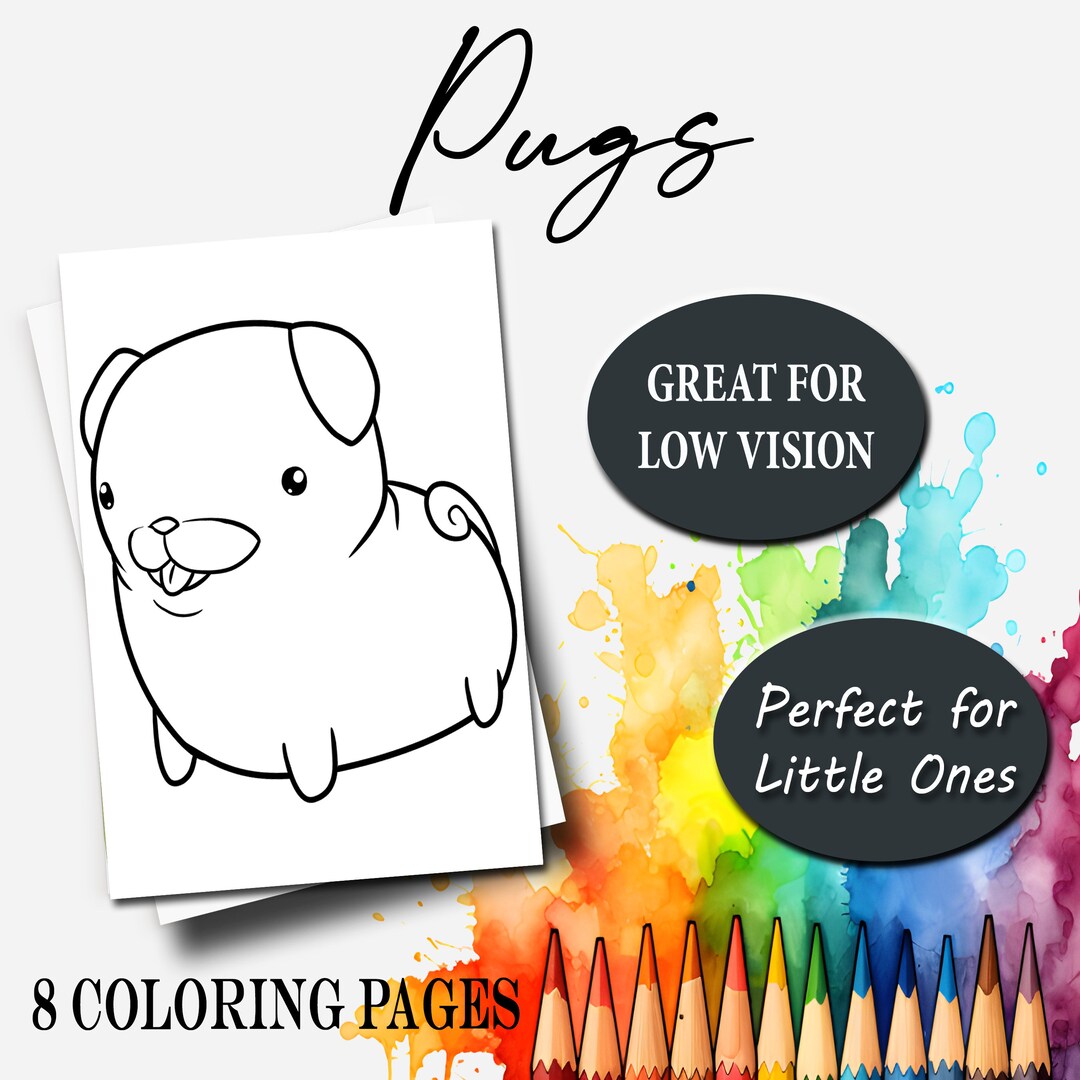 Pug Coloring Pages, Coloring Pages for Kids, Pug Dog Coloring, Kid ...