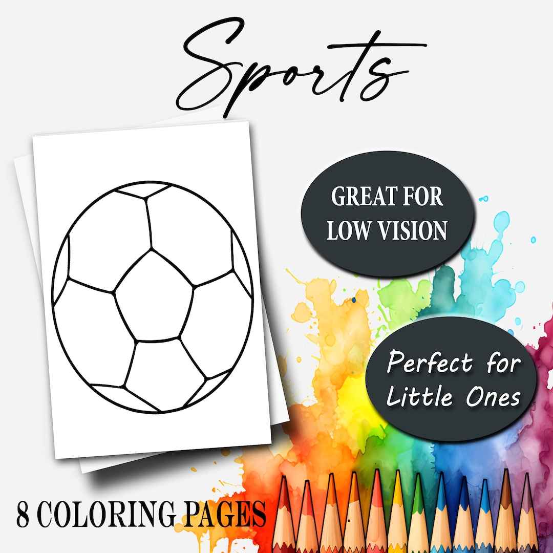 Sports Coloring Pages for Kids: 8 Printable Designs (PDF) - Etsy