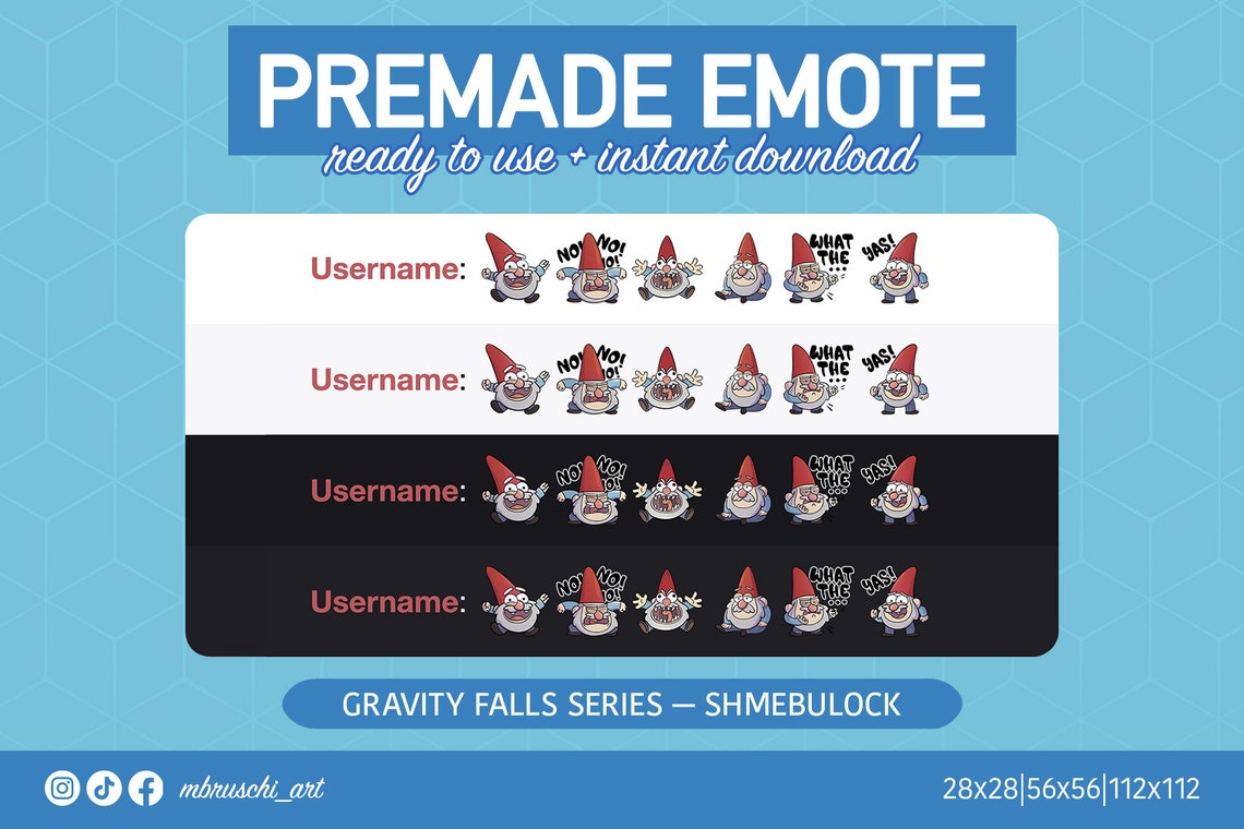 GRAVITY FALLS GNOME Emotes / Emojis for Twitch Streamers, Youtube ...