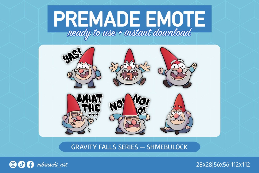 GRAVITY FALLS GNOME Emotes / Emojis for Twitch Streamers, Youtube ...