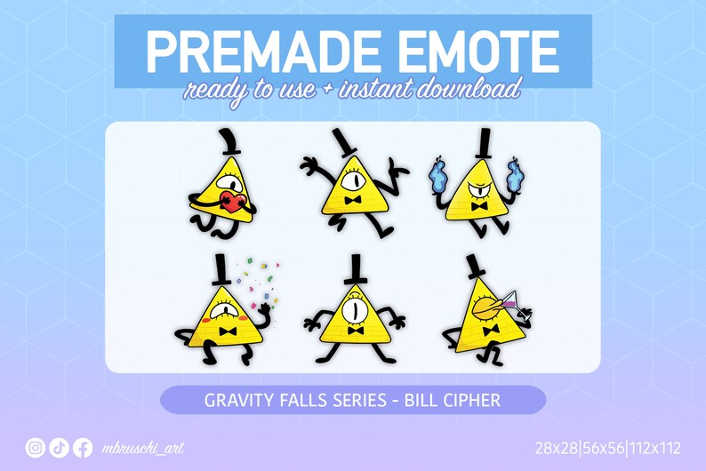 GRAVITY FALLS Bill CHIPER Emotes / Emojis for Twitch Streamers, Youtube ...