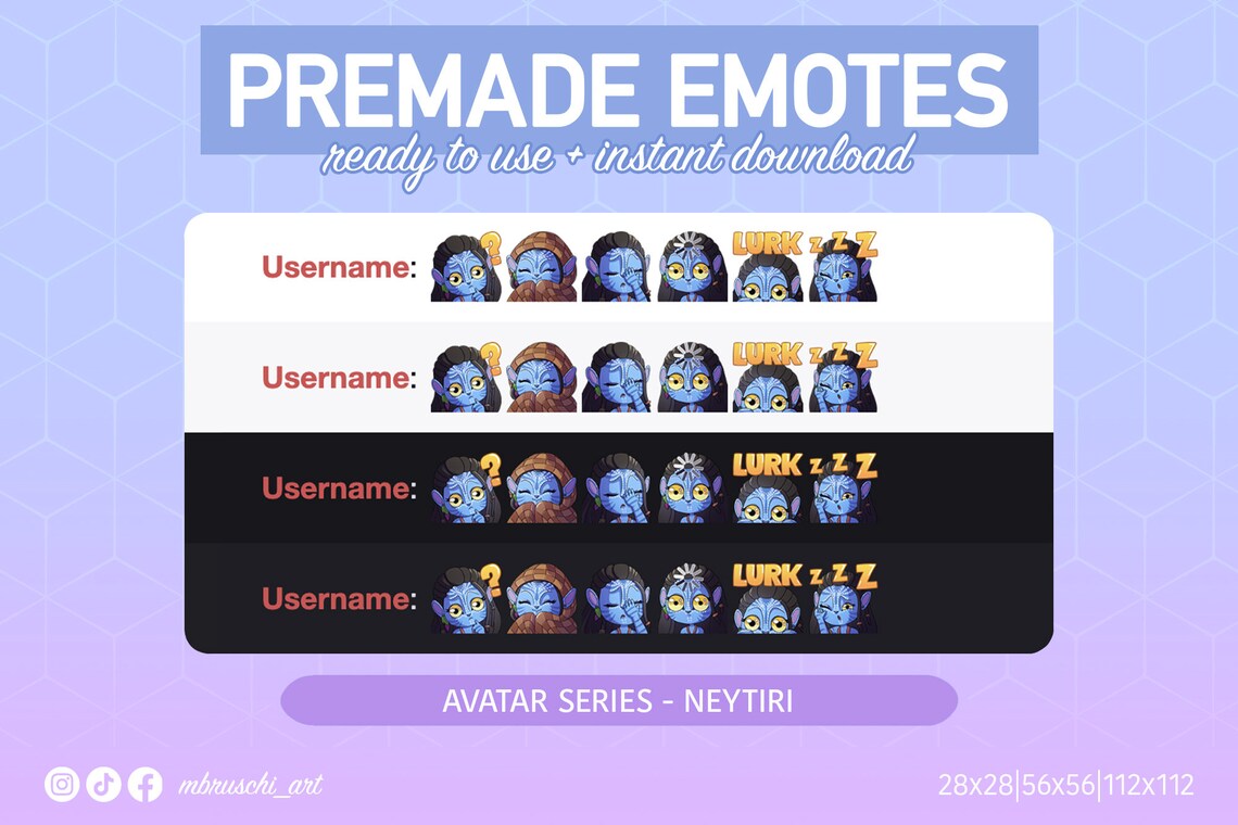 AVATAR NA'VI Emotes / Emojis for Twitch Streamers, Youtube, Discord ...
