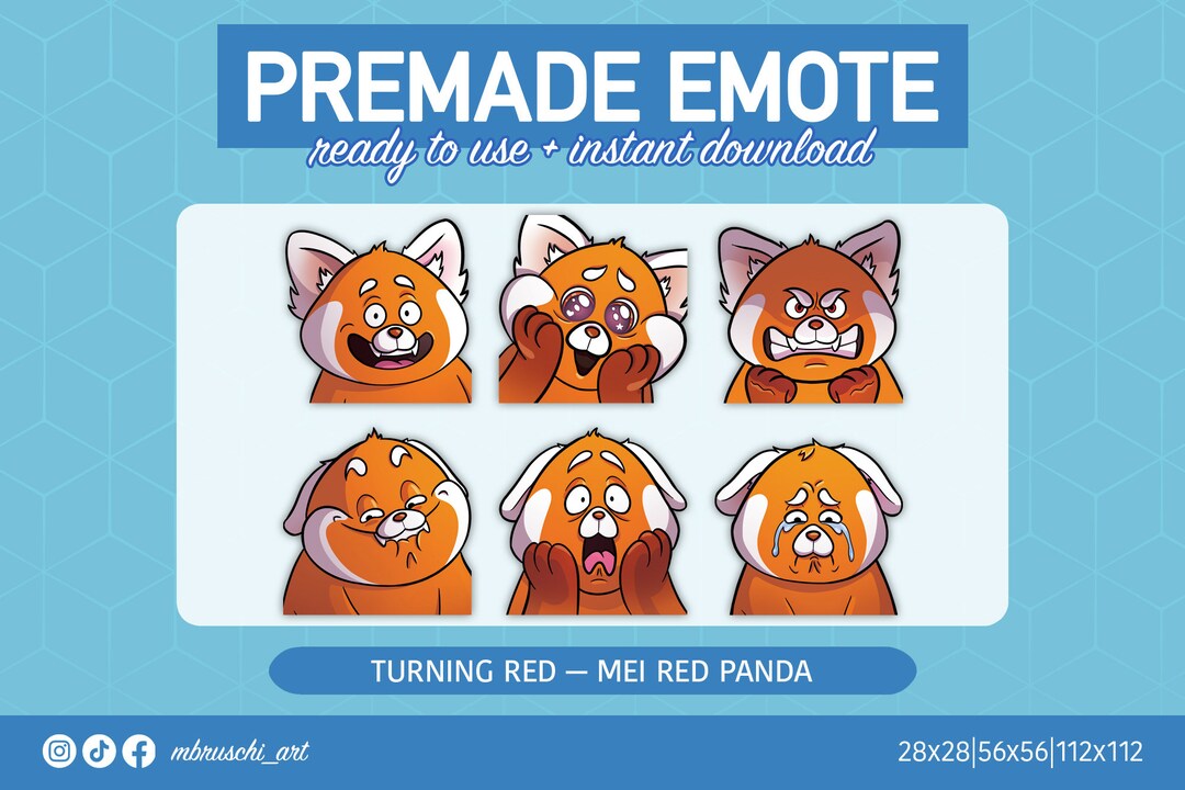 RED PANDA Emotes / Emojis for Twitch Streamers, Youtube, Discord ...