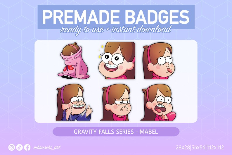 GRAVITY FALLS MABEL Emotes / Emojis for Twitch Streamers, Youtube ...