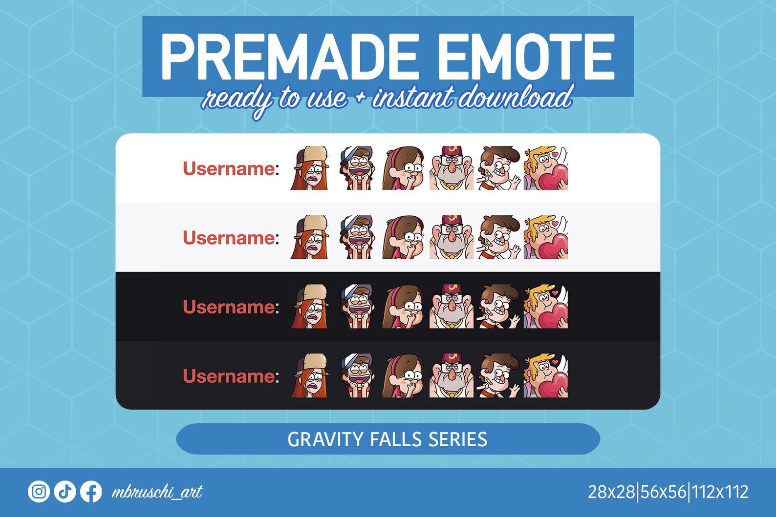 GRAVITY FALLS Emotes / Emojis for Twitch Streamers, Youtube, Discord ...
