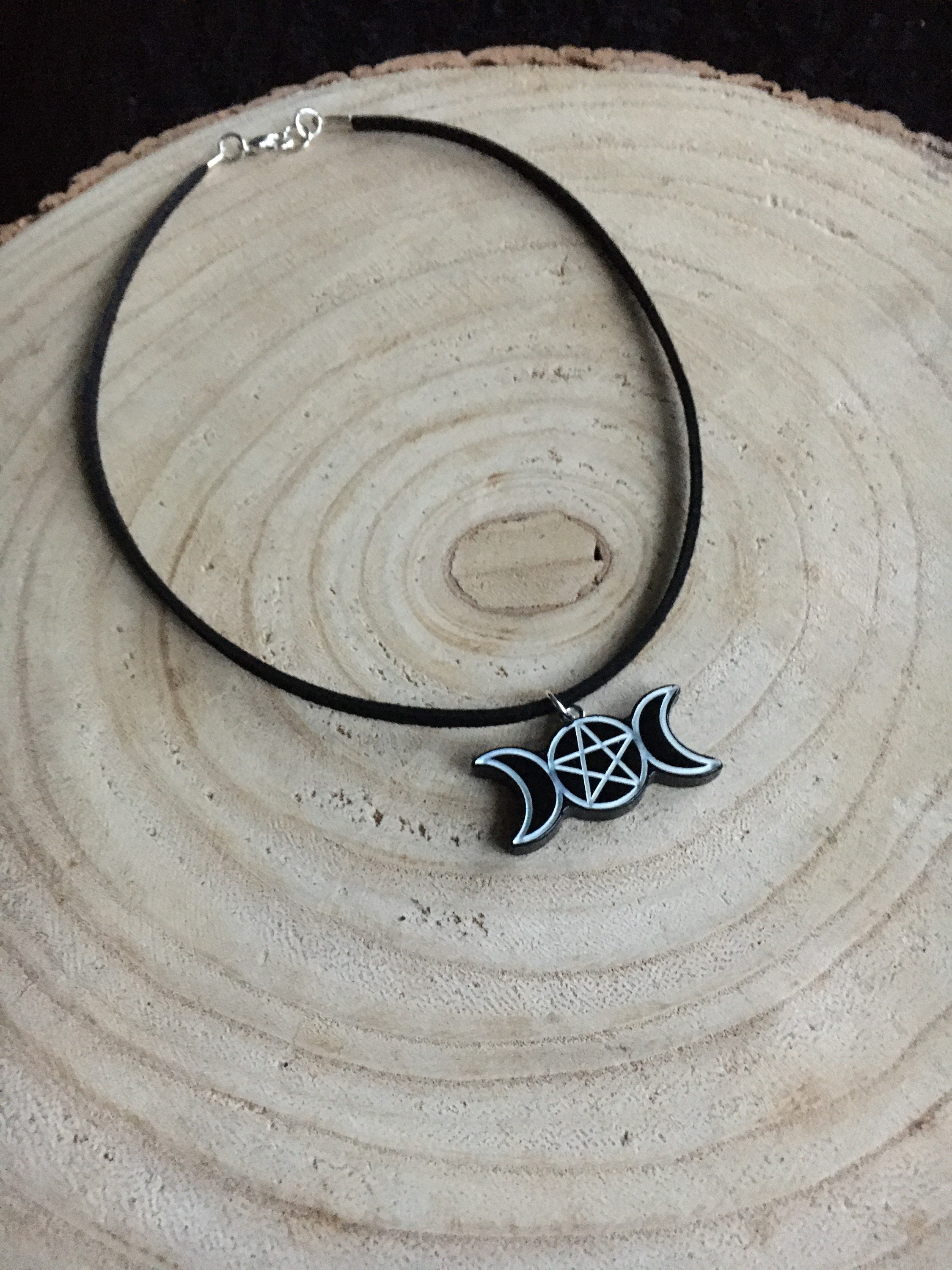 Witch necklace / Moon necklace / Pentacle necklace | Etsy