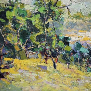 Original Vintage Post-impressionist Oil Painting Landscape of Haute ...