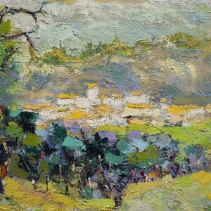 Original Vintage Post-impressionist Oil Painting Landscape of Haute ...