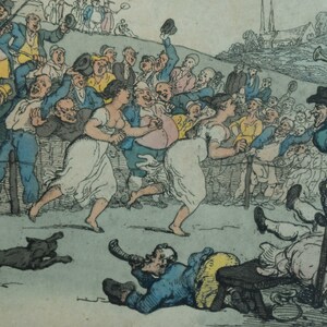 Thomas Rowlandson Print, Rural Sports Smock Racing, Original 1811, Hand ...