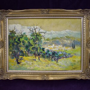 Original Vintage Post-impressionist Oil Painting Landscape of Haute ...