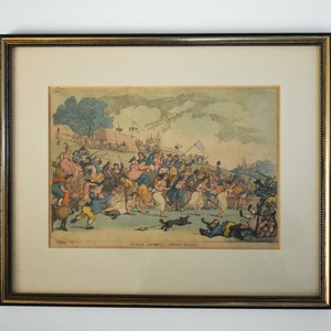 Thomas Rowlandson Print, Rural Sports Smock Racing, Original 1811, Hand ...