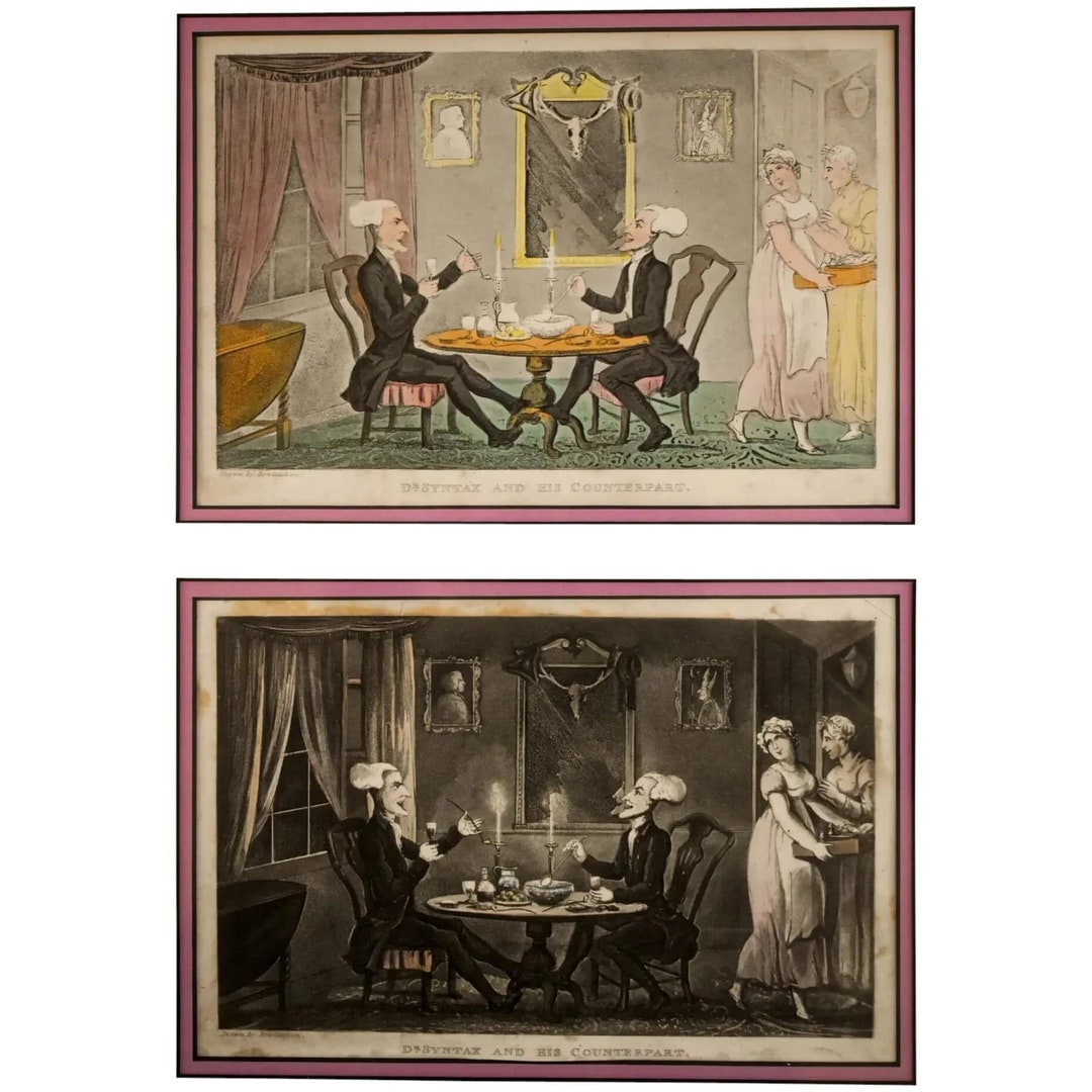 Thomas Rowlandson Print, Doctor Syntax and Counterpart, Hand-coloured ...