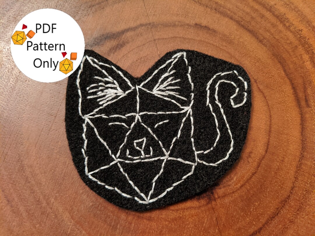 DIY Two D20 Cat Digital Download Embroidery PDF Patterns Only With ...