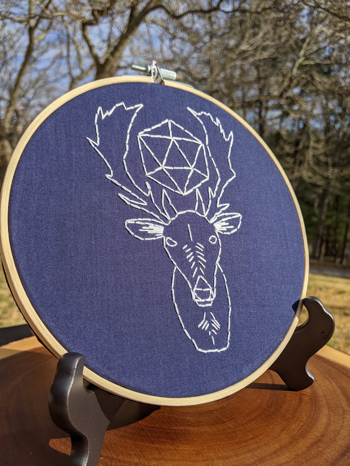 Druid Stag D20 Dice Embroidery Hoop - Etsy