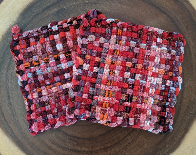 Handmade Loom Woven Potholder Set, Trivet, Hotpad, Oven Mitts 5x5 Inch ...
