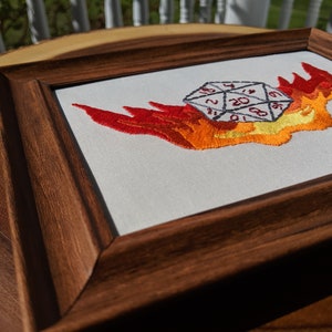 Fire D20 Framed Embroidery - Etsy