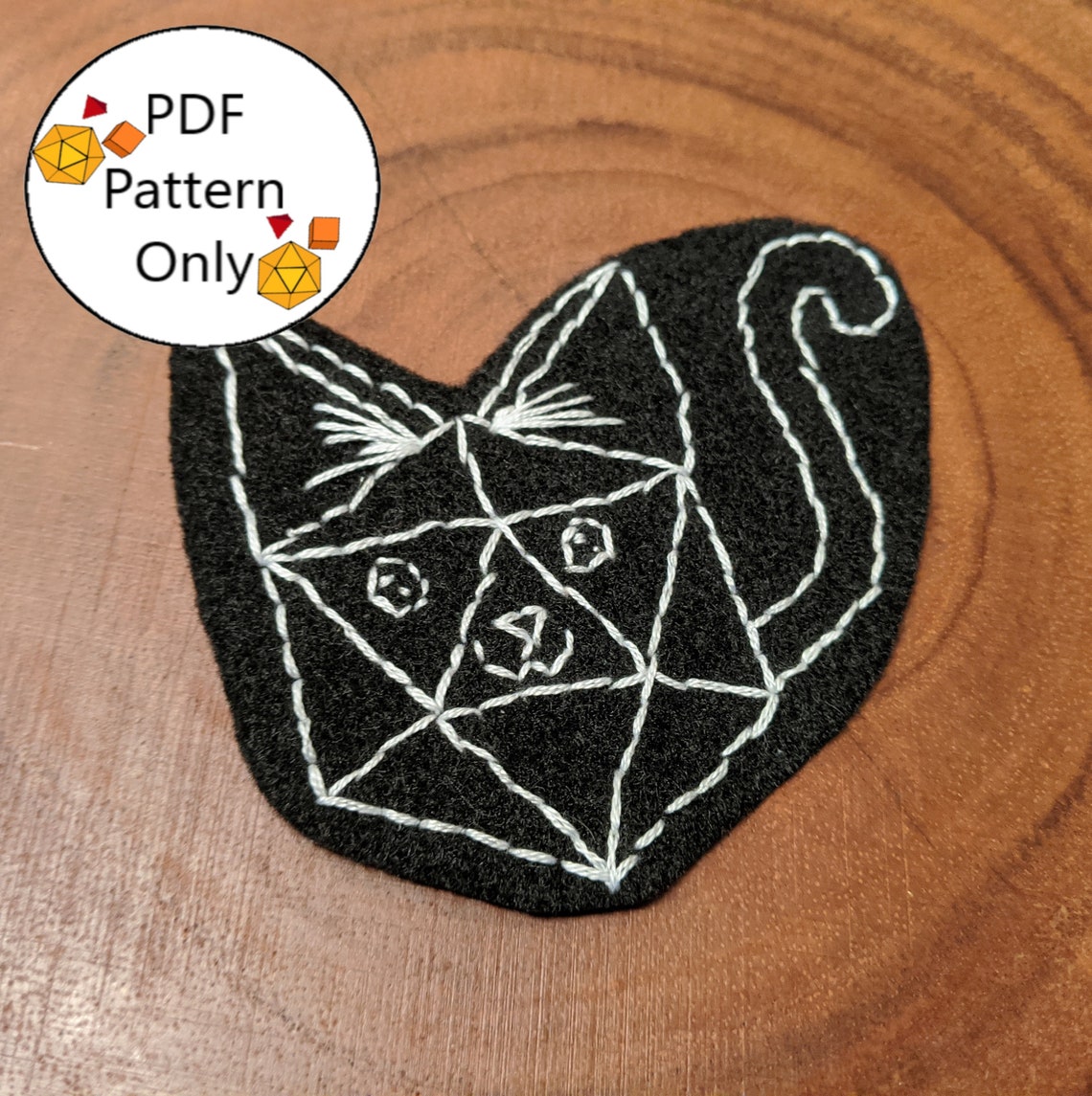 DIY Two D20 Cat Digital Download Embroidery PDF Patterns Only With ...
