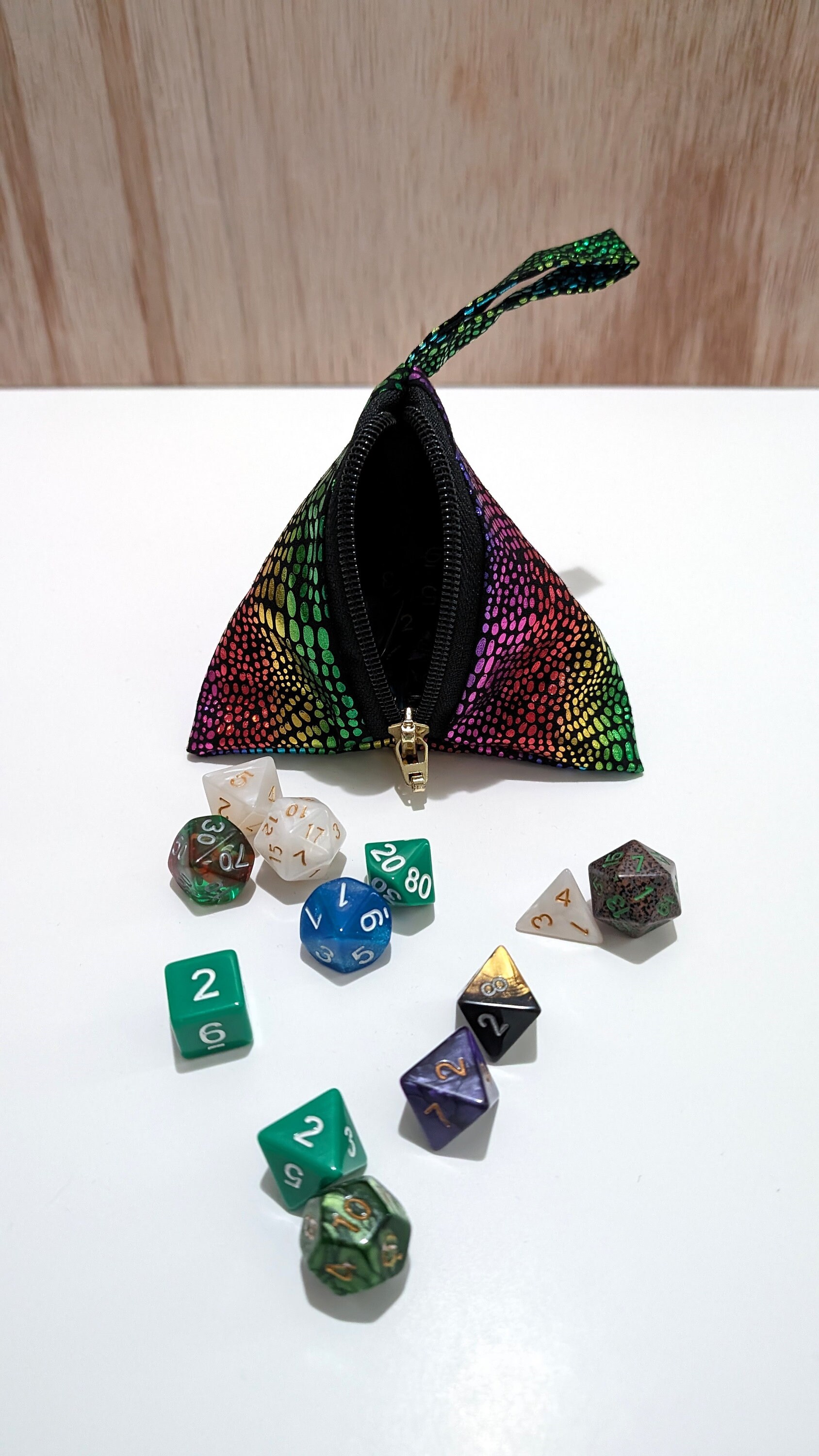 Small D4 Triangle Dice or Trinket Bag for Key Chains and Backpaks ...