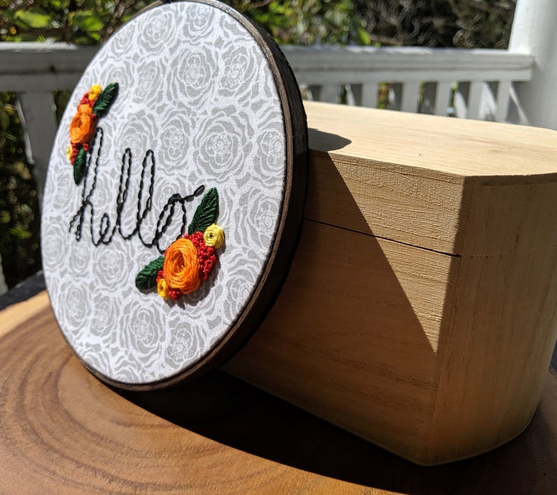 Hello Welcome Embroidery Door Sign - Etsy