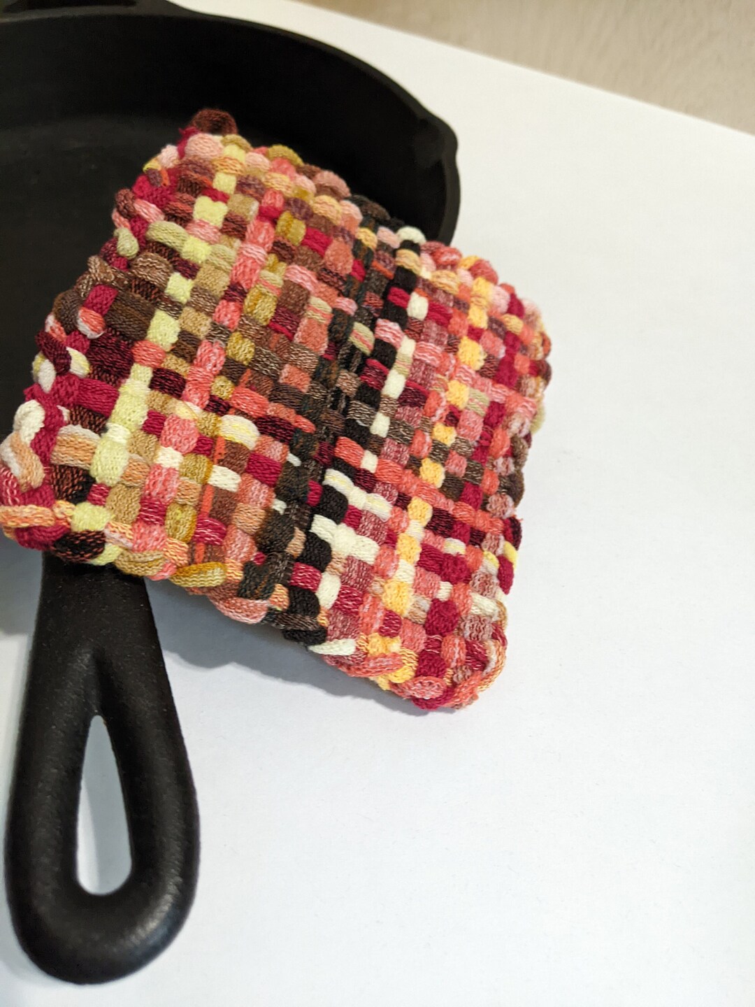 Fall Colored Square Handmade Loom Woven Potholder, Trivet, Hotpad, Oven ...