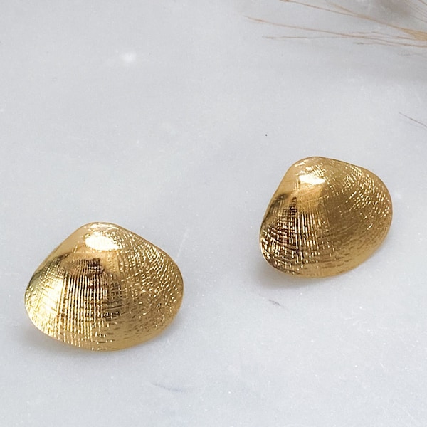 Gold Shell Earrings - Etsy