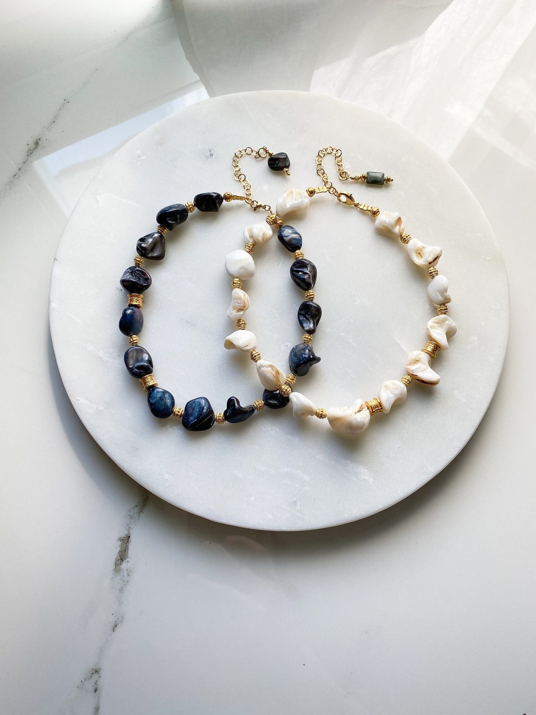 Statement Shell Necklace Chunky Shell Pearl Chocker Oversize - Etsy