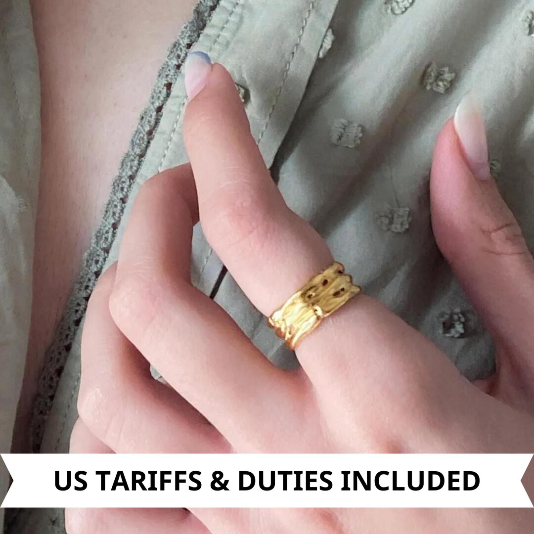 Antique Gold Knuckle Ring, Bamboo Pattern Chevalier, Distressed Open ...