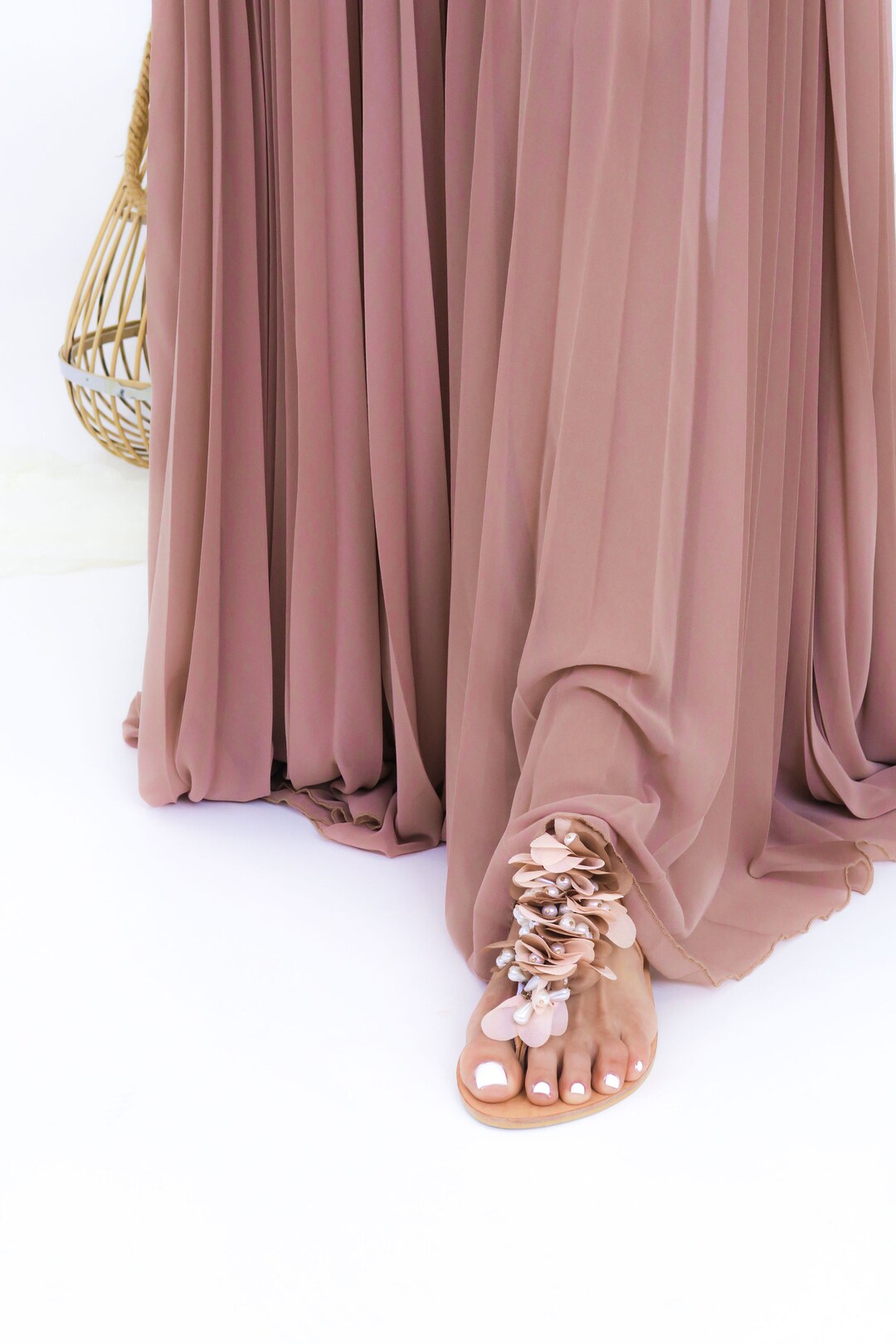 LAST SIZE Wedding Sandals Gypsy Flat Bridal Shoes Hippie Summer Shoes ...