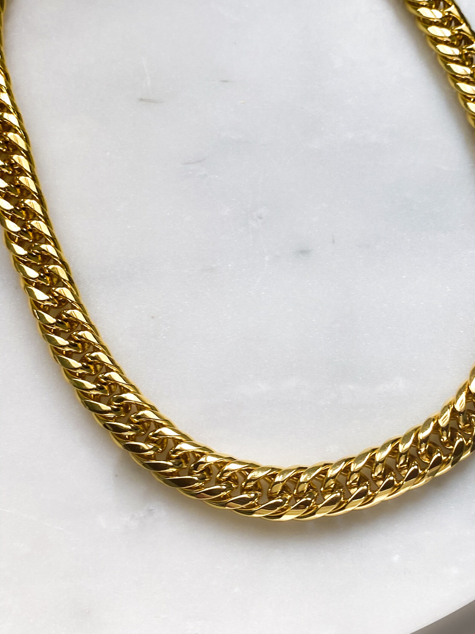 Chunky Cuban Chain Necklace, Gold Heavy Necklace, Bold Thick Chain ...