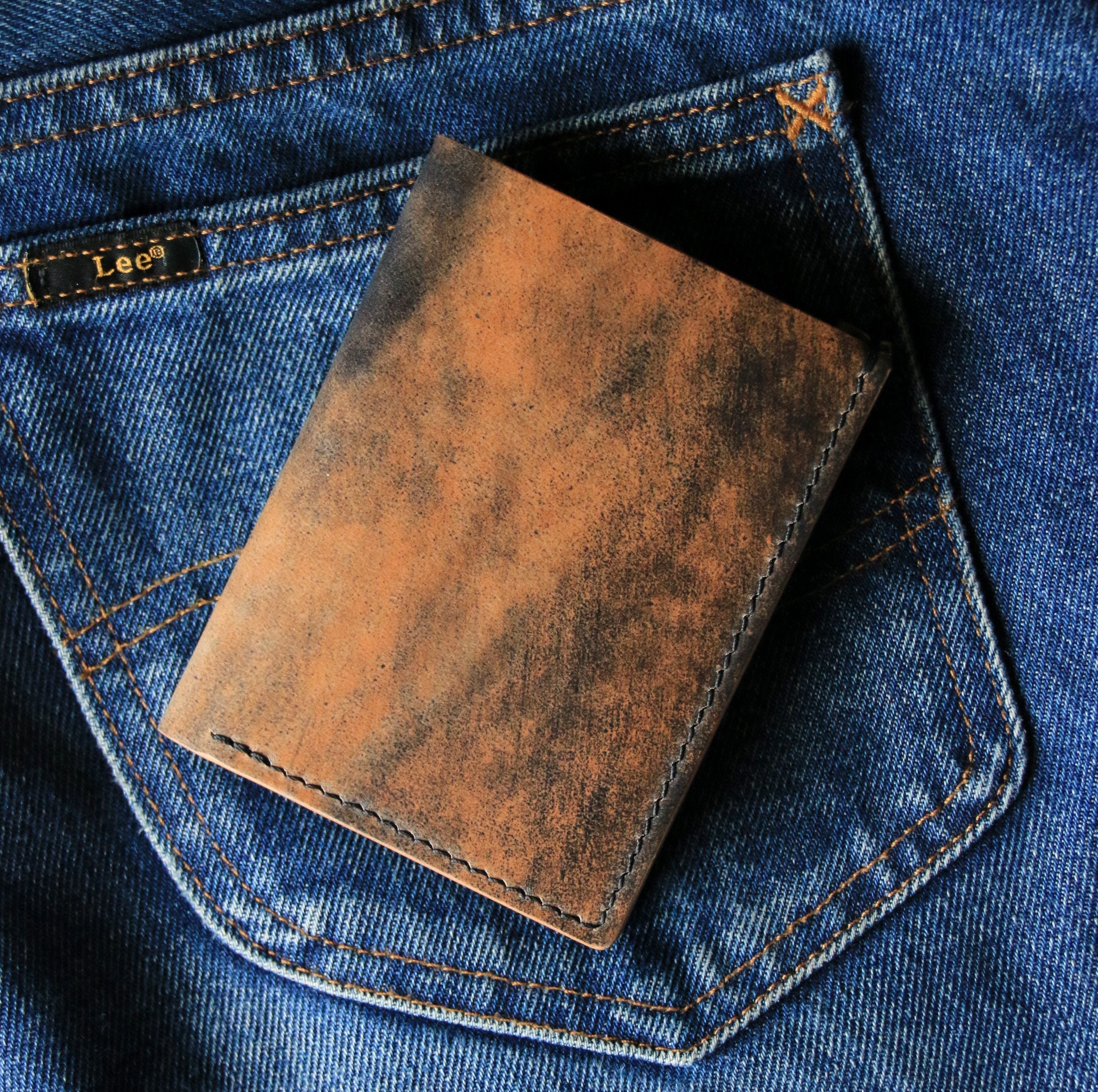 Luxury Wallet, Black Marbled Shell Cordovan, Minimal Wallet, Thin ...