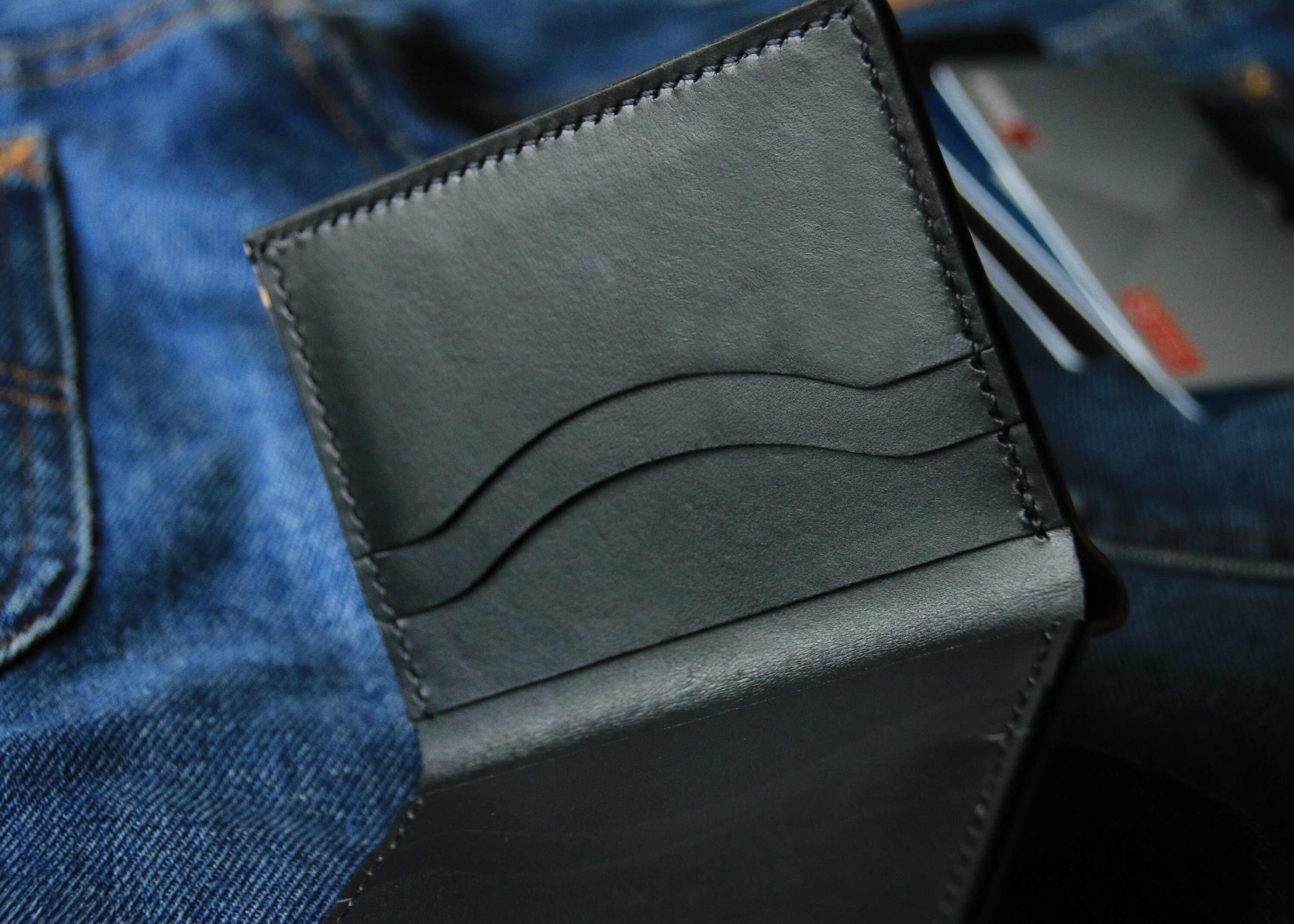 Luxury Wallet, Black Marbled Shell Cordovan, Minimal Wallet, Thin ...