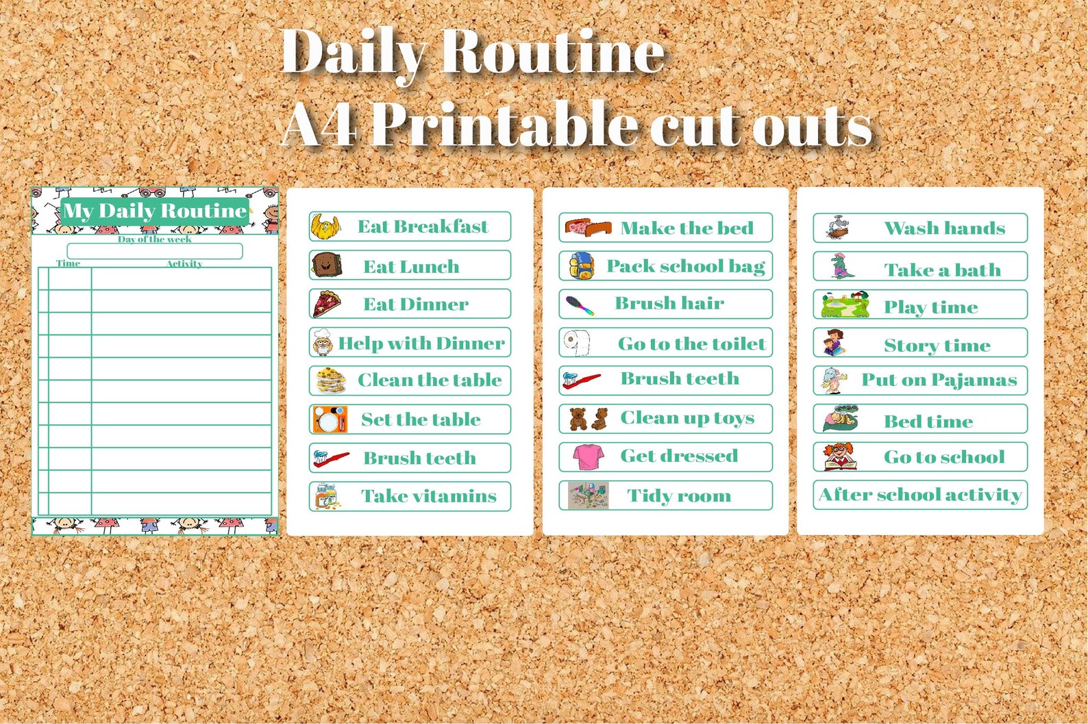 Printable Daily Routine, Chore Chart, Kids Daily Schedule, Home ...