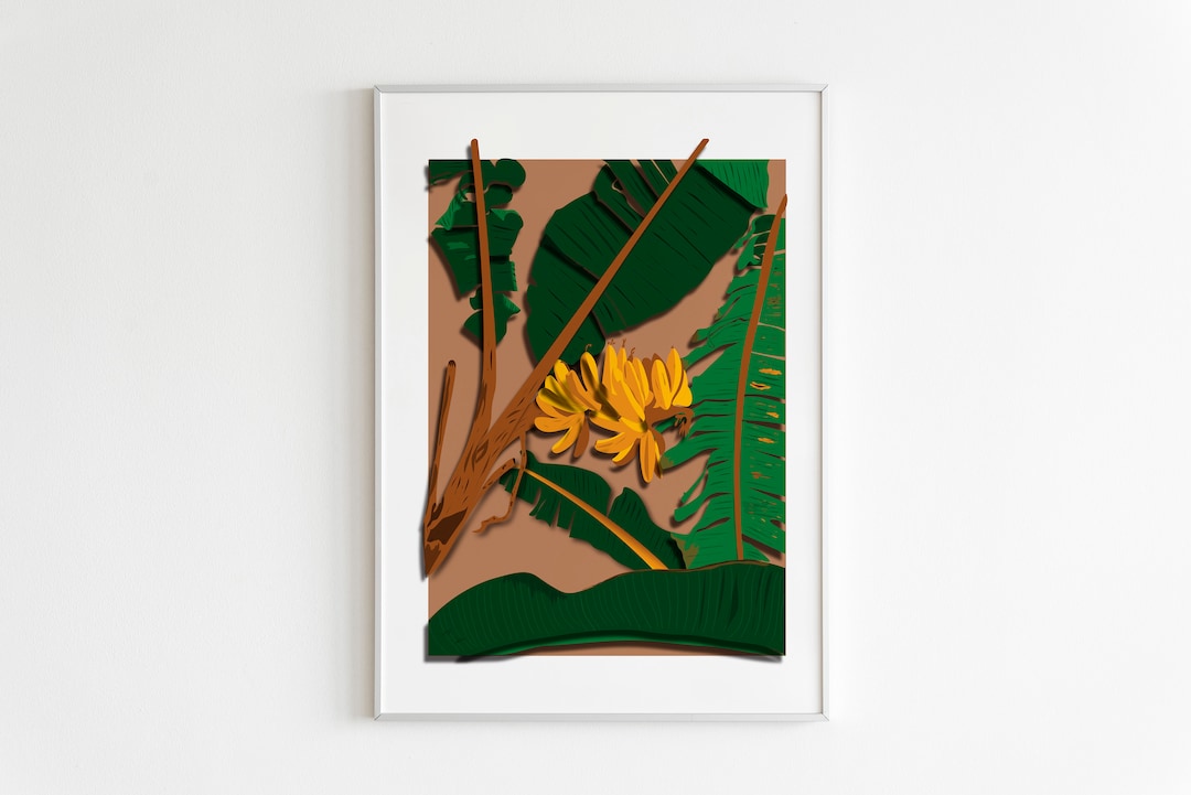 Abstract Banana Tree Print | Boho Botanical Wall Art (digital Download ...