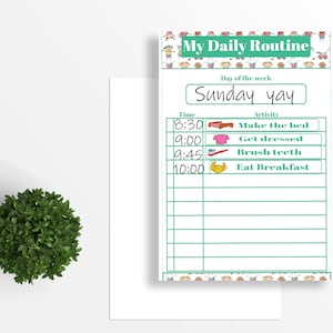 Printable Daily Routine, Chore Chart, Kids Daily Schedule, Home ...
